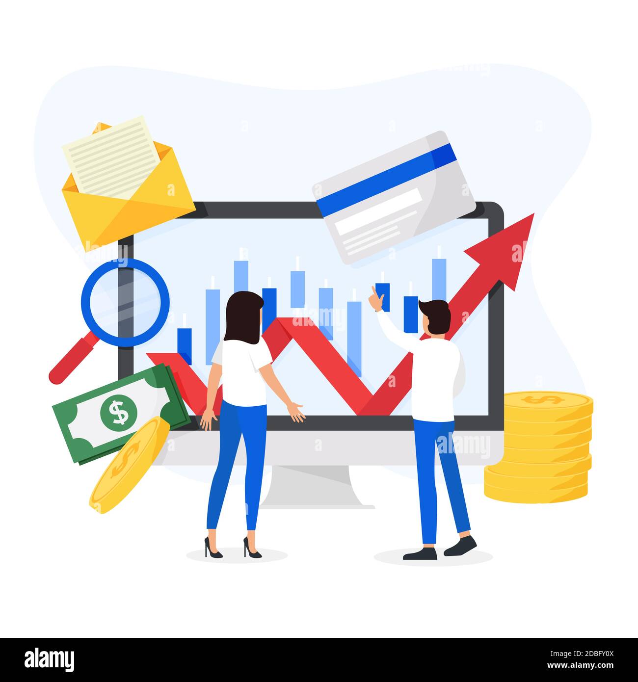 Stock market analysis Vector illustration Stock Vector Image & Art - Alamy