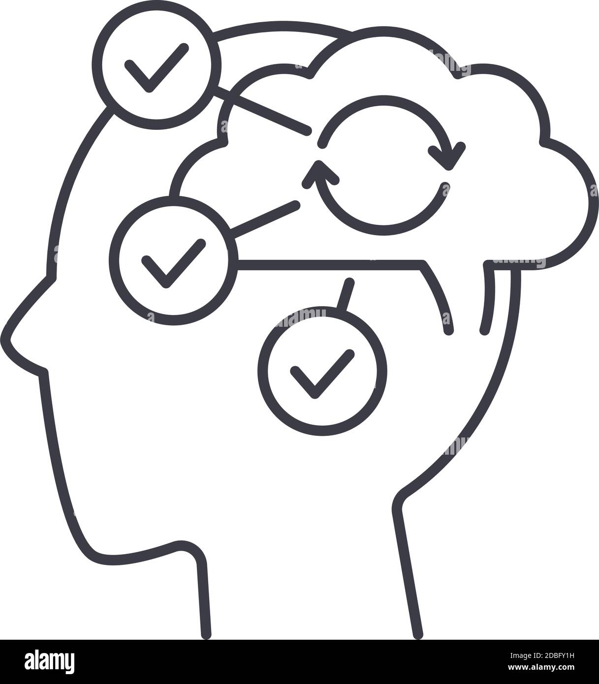 Cognitive process icon, linear isolated illustration, thin line vector, web design sign, outline ...