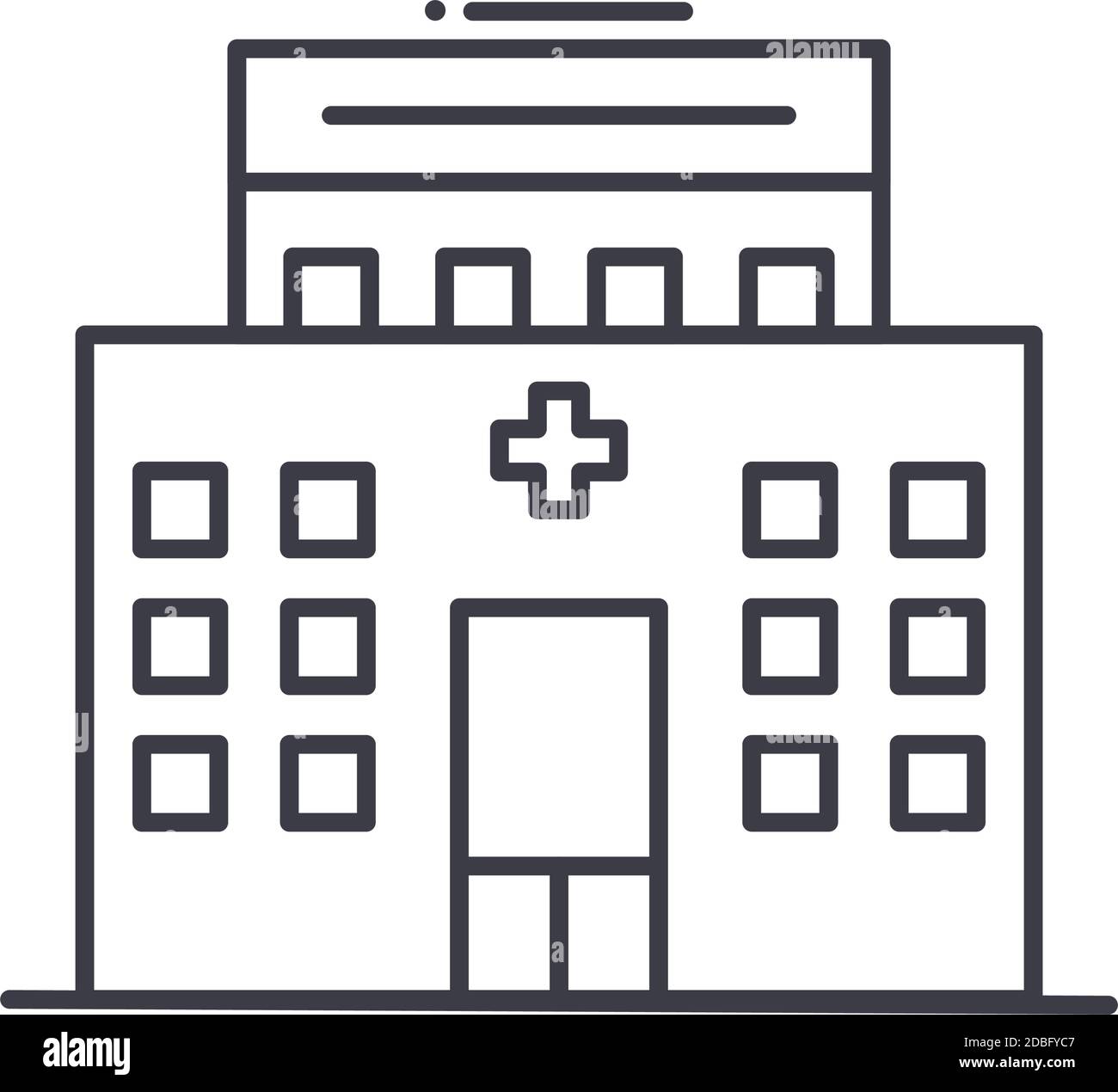 Clinic icon, linear isolated illustration, thin line vector, web design ...