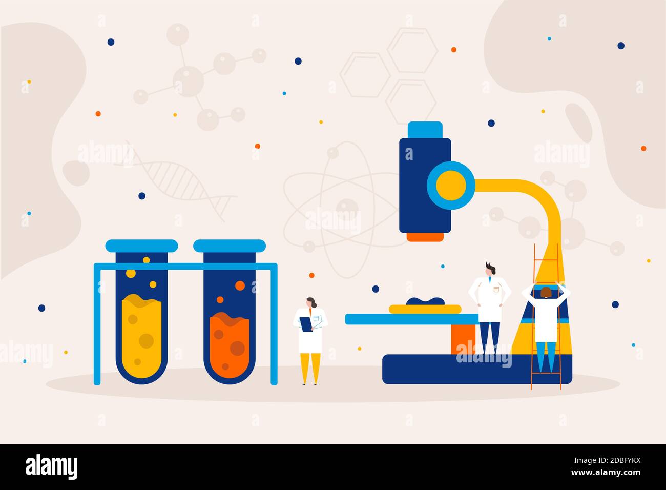 Science concept with microscope Vector illustration Stock Vector Image ...