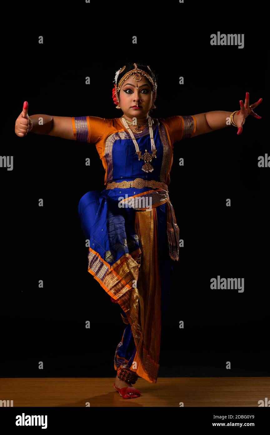 Kuchipudi dancer expressing raudra roop on stage Stock Photo - Alamy