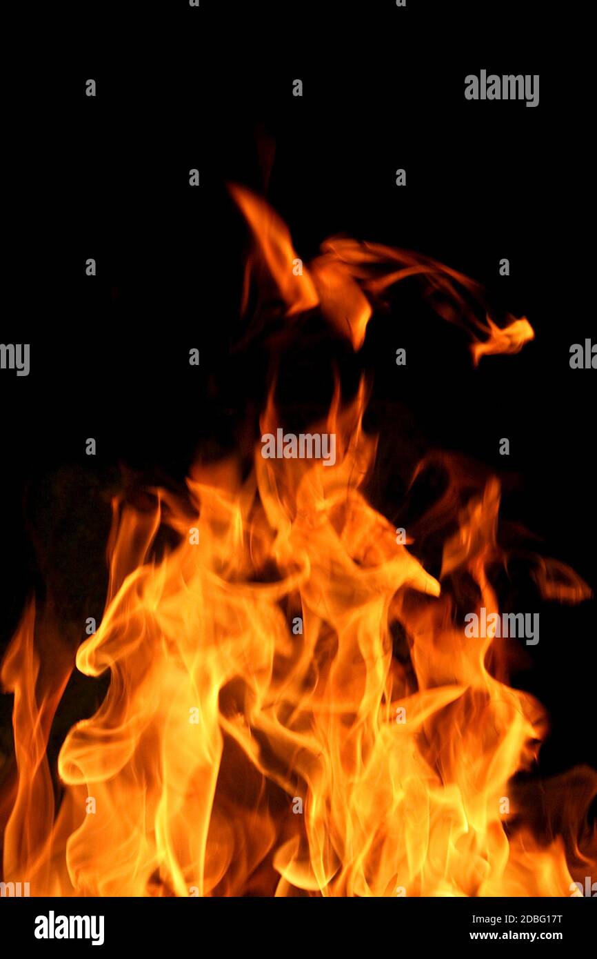 Abstract view of real fire and flames Stock Photo - Alamy