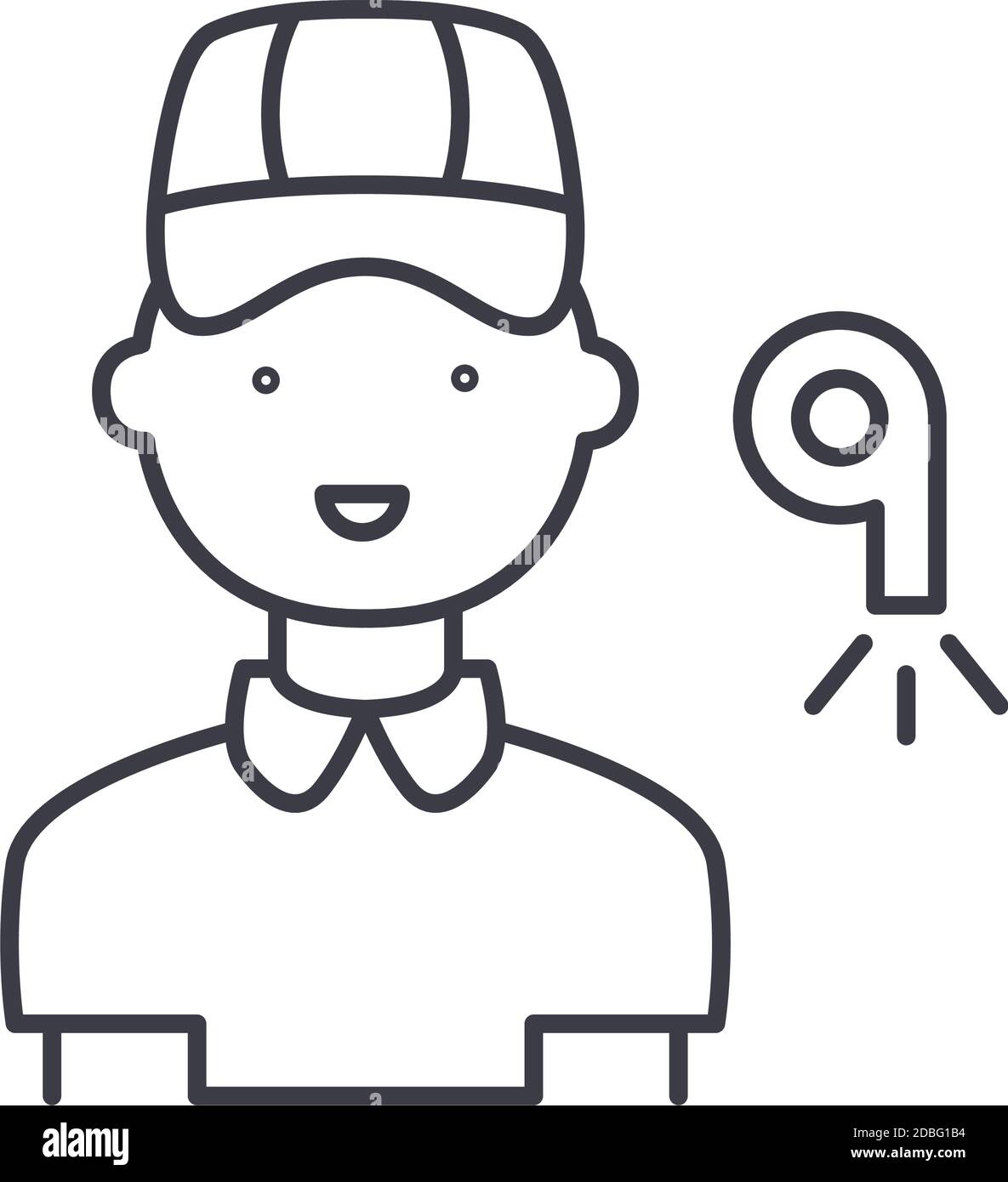 Coach icon, linear isolated illustration, thin line vector, web design ...