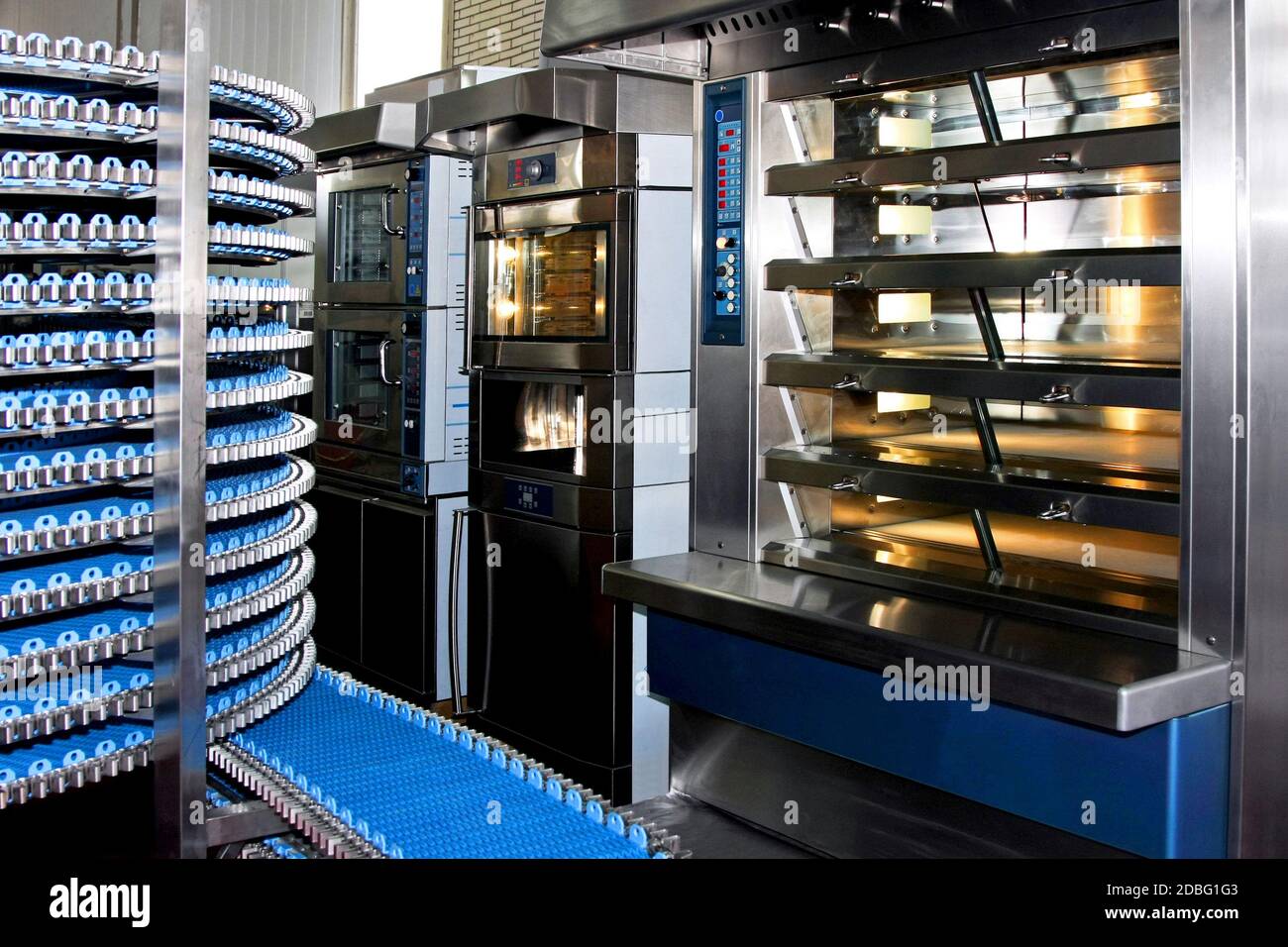Interior of bakery factory with big oven Stock Photo - Alamy