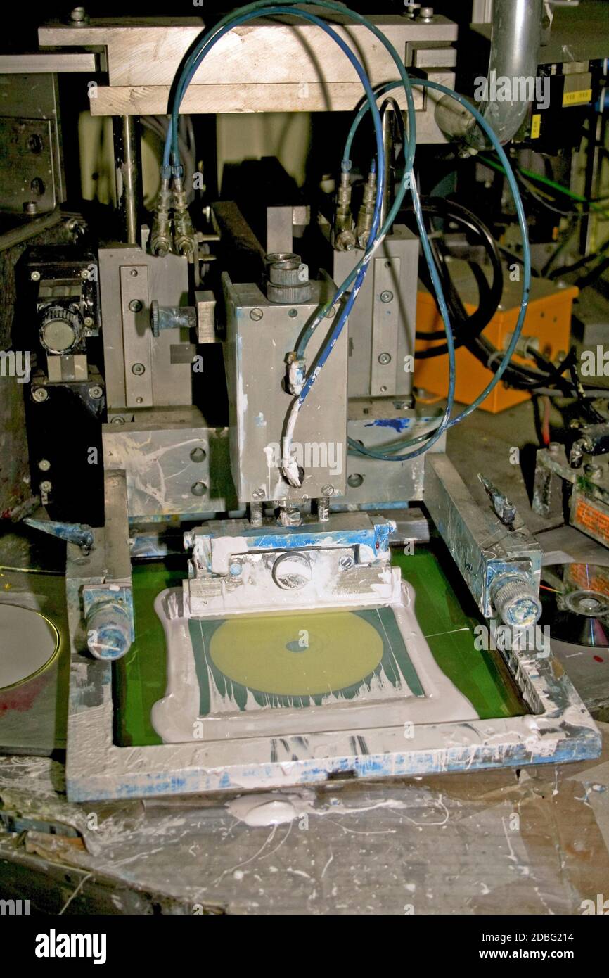 Printing CD and DVD disc production factory Stock Photo - Alamy