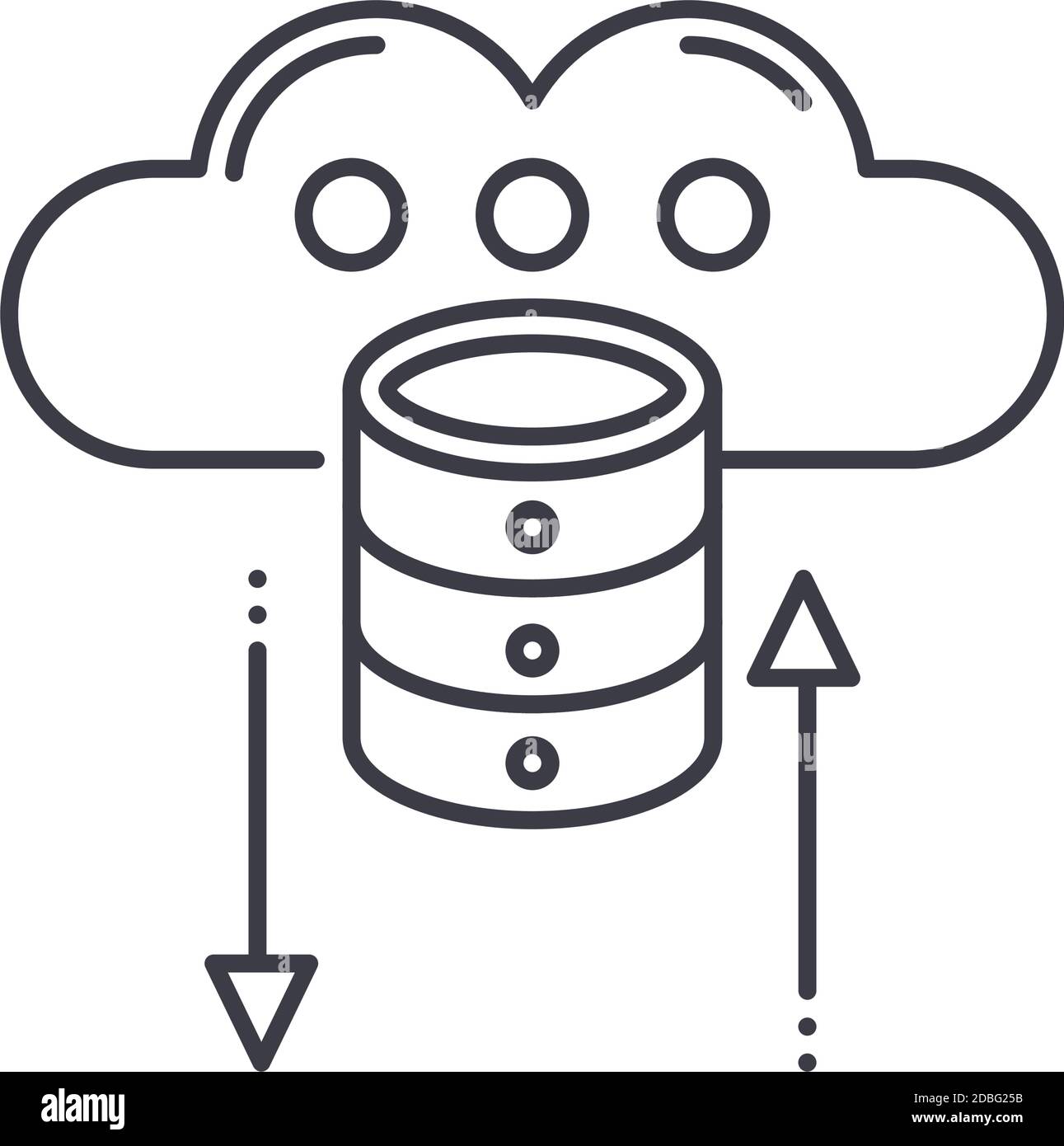 Cloud data icon, linear isolated illustration, thin line vector, web ...