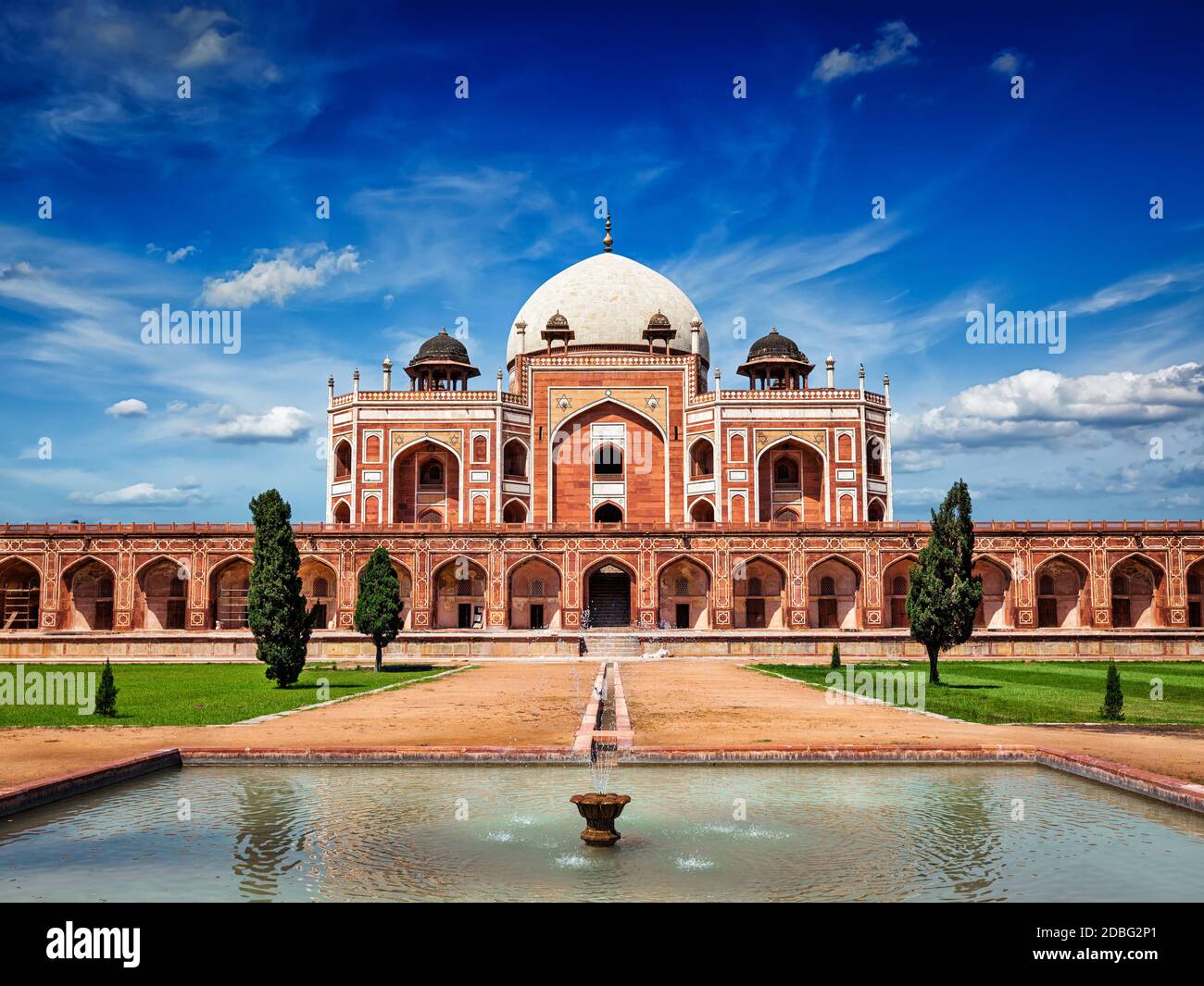 Humayun's Tomb. Delhi, India. UNESCO World Heritage Site. Frontal View ...