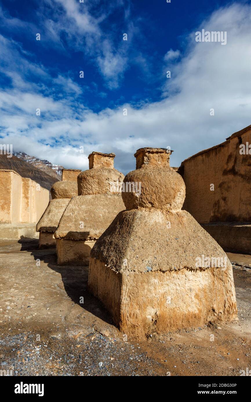 Buddhist gompas temple made of clay in Tabo village Spiti Valley. Clay ...