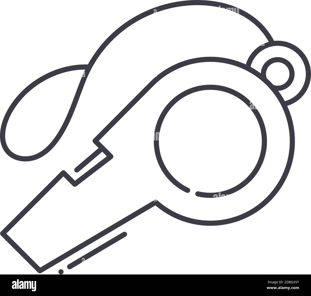 Coach whistle icon, linear isolated illustration, thin line vector, web ...