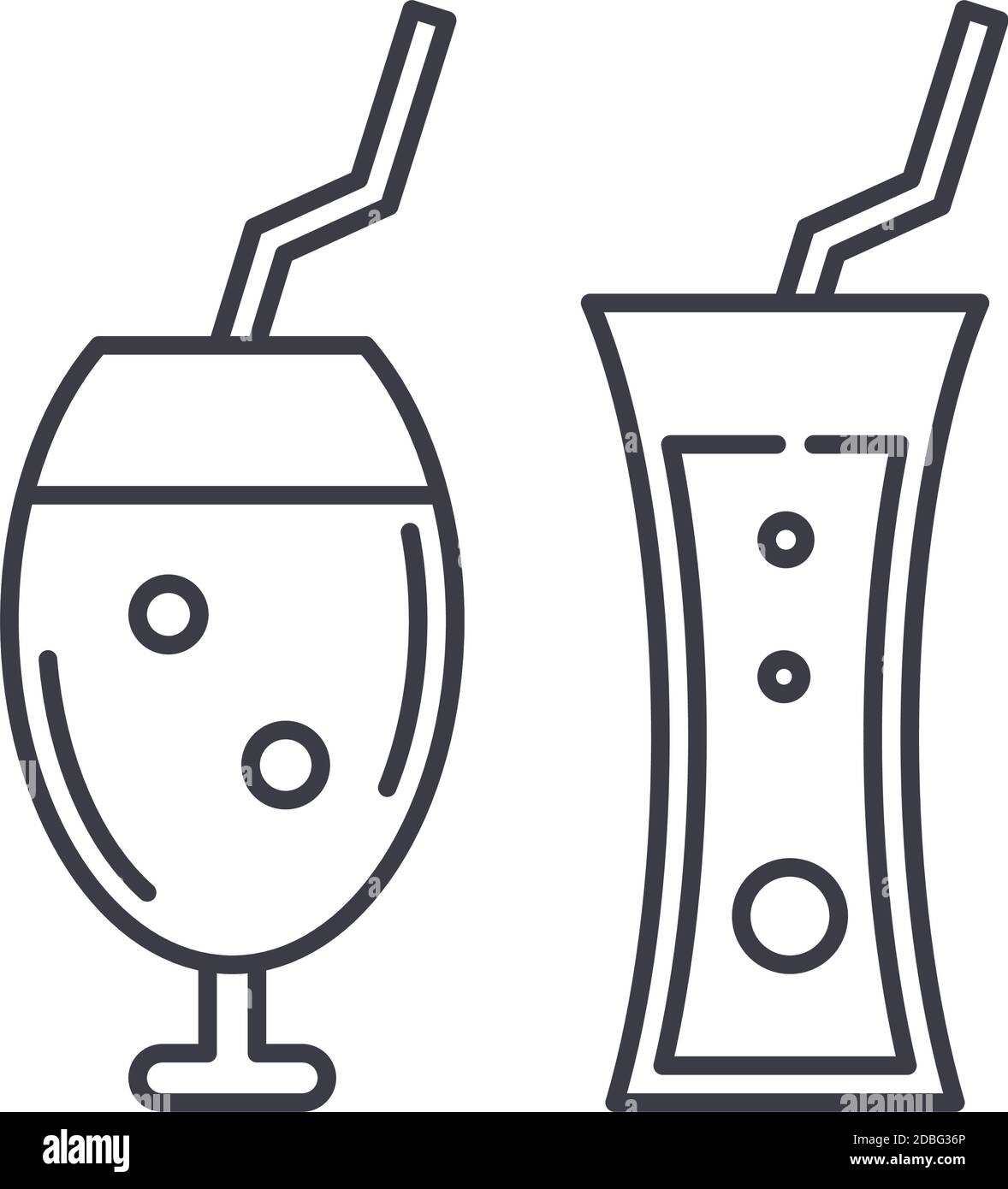 Cocktail bar icon, linear isolated illustration, thin line vector, web ...