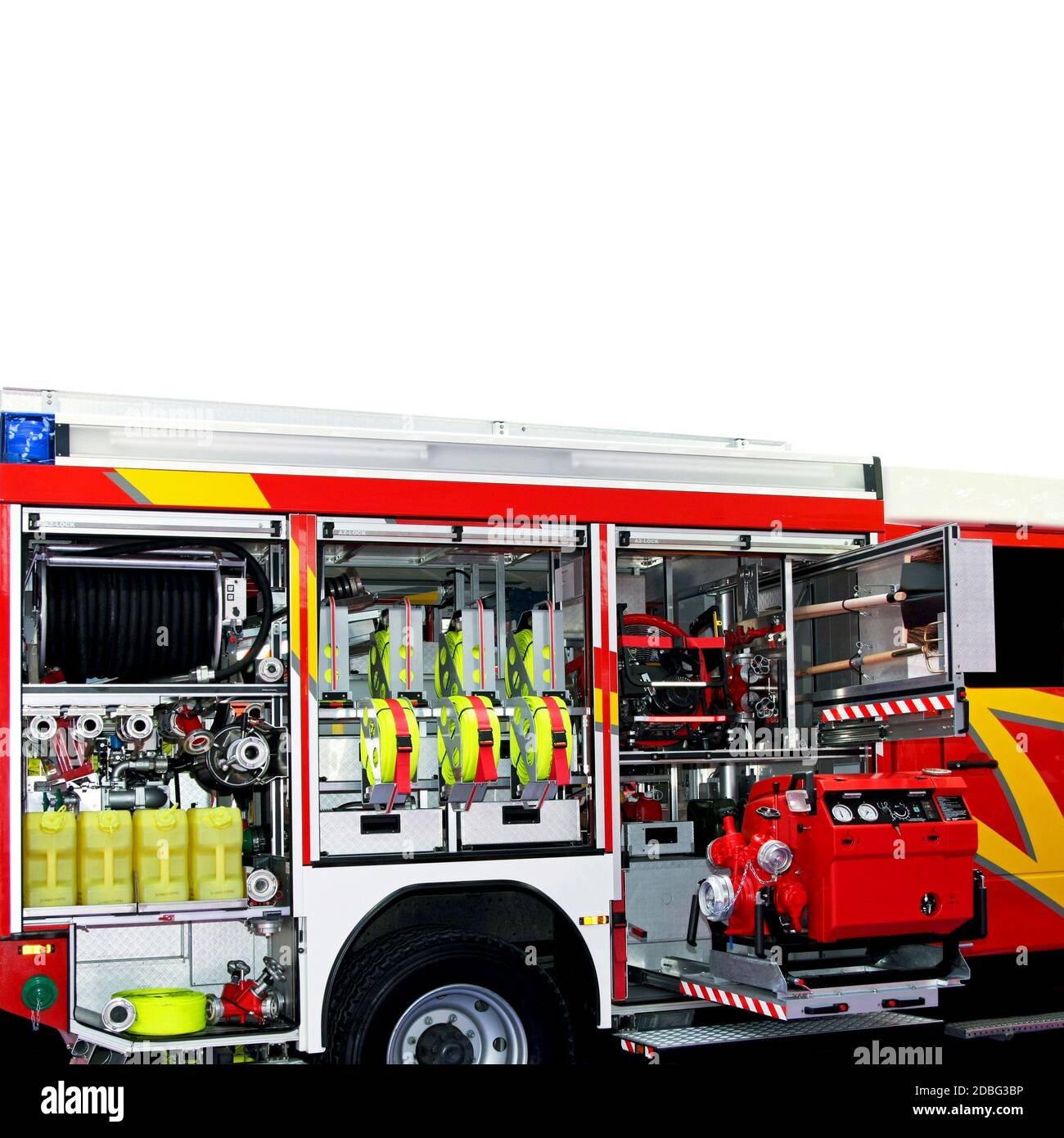Fire engine truck with lot of rescue equipment Stock Photo - Alamy