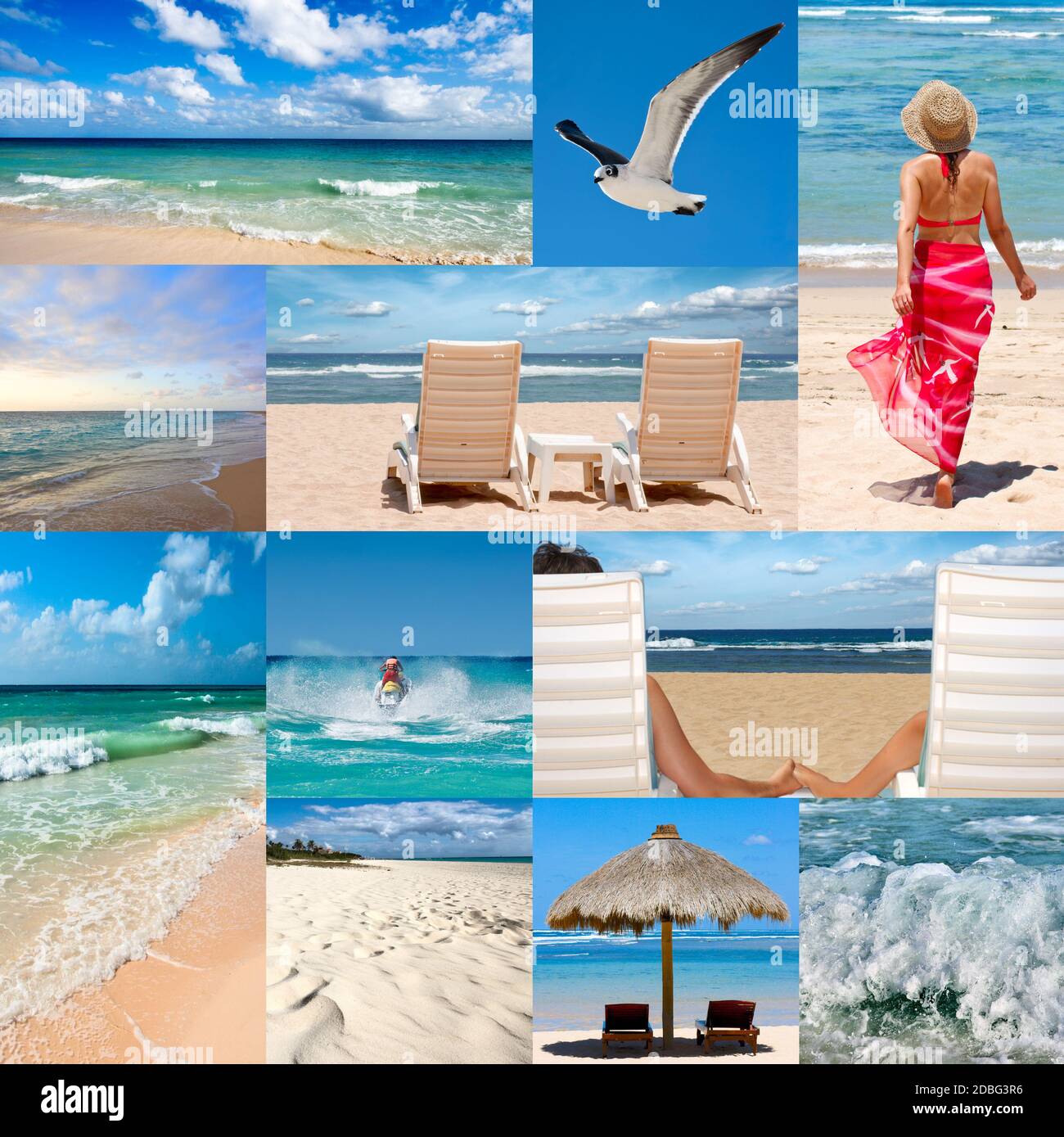 Beach collage hi-res stock photography and images - Alamy