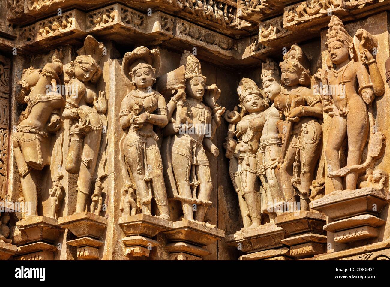 Famous Stone Carving Sculptures Vishvanath Temple Khajuraho India