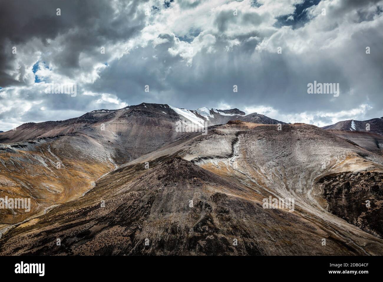 View of Himalayas near Tanglang la Pass - mountain pass in Ladakh along ...