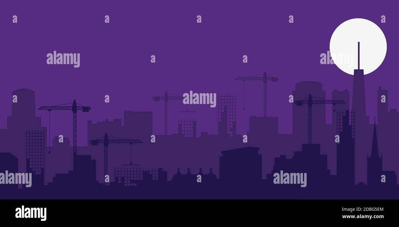 Night city. Building and urban illustration, City scene on night time ...