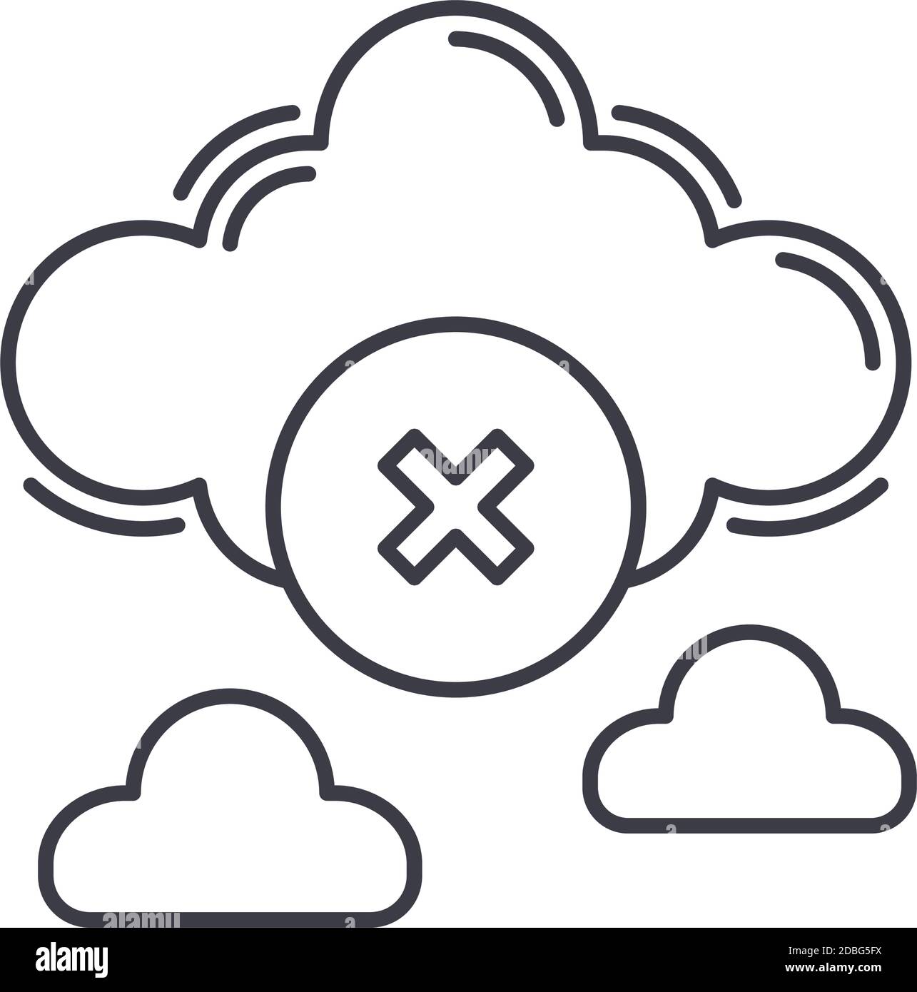 Cloud delete icon, linear isolated illustration, thin line vector, web ...
