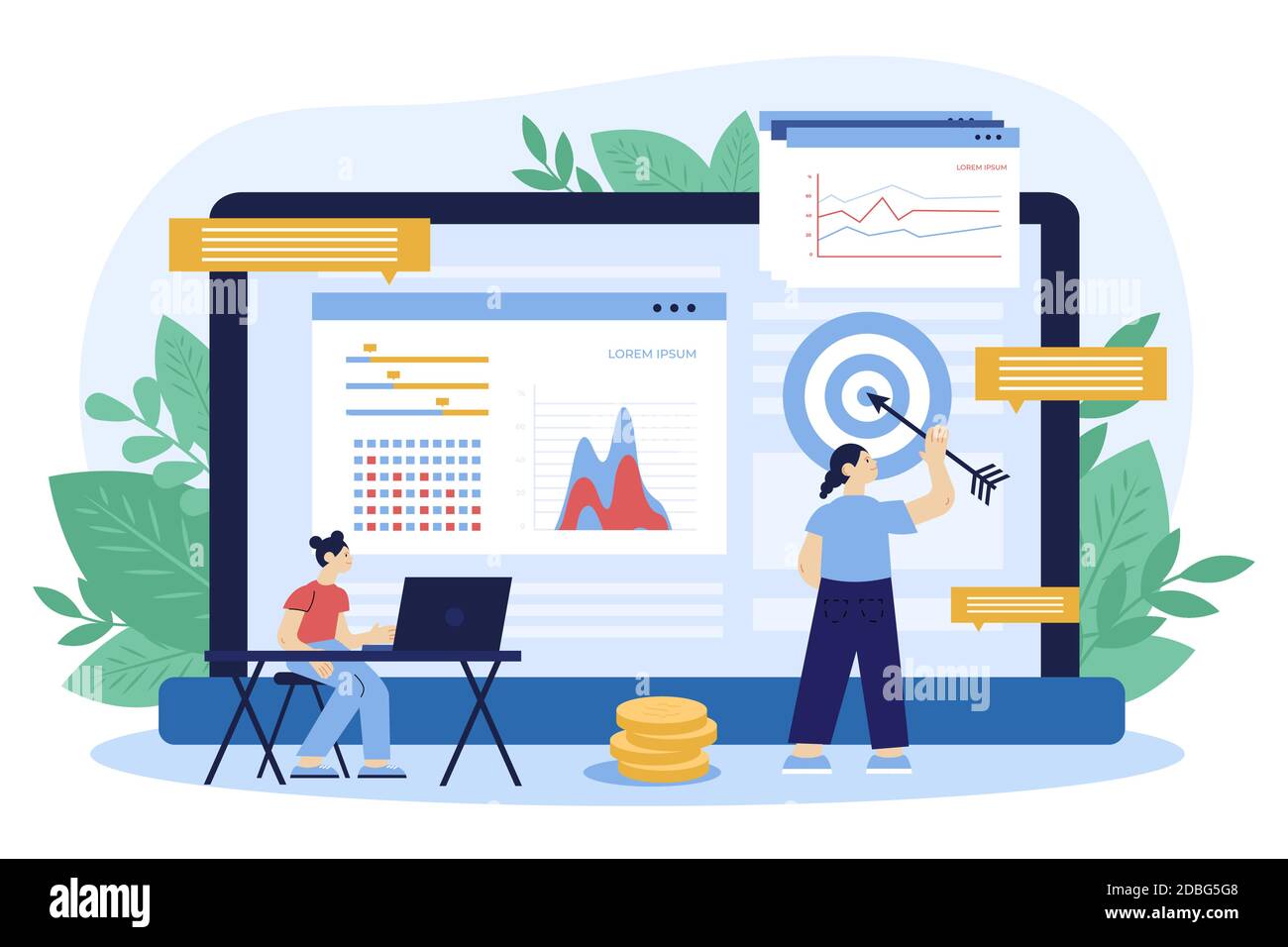 Stock exchange data flat design illustration Vector illustration Stock ...