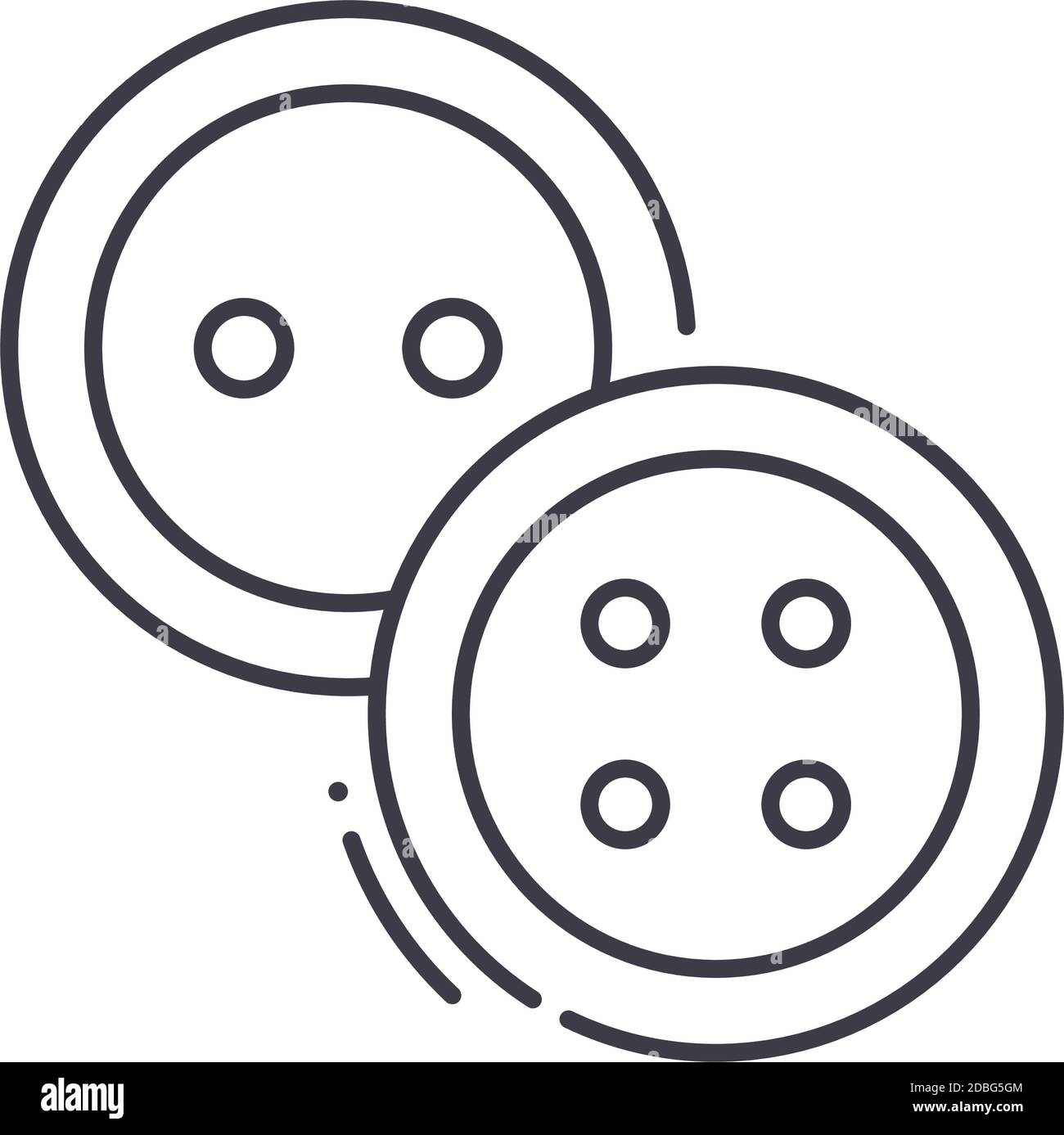 Clothes buttons icon, linear isolated illustration, thin line vector ...