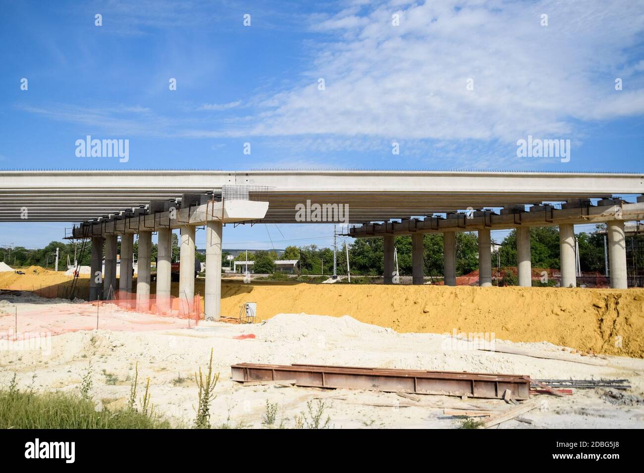 Construction of a new road and transport interchange. Work on ...