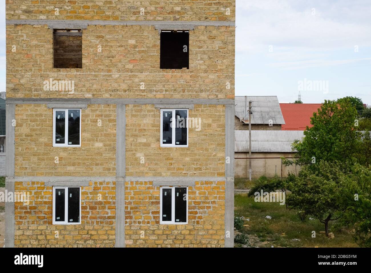 Limestone limestone houses. Building material is limestone Stock Photo ...