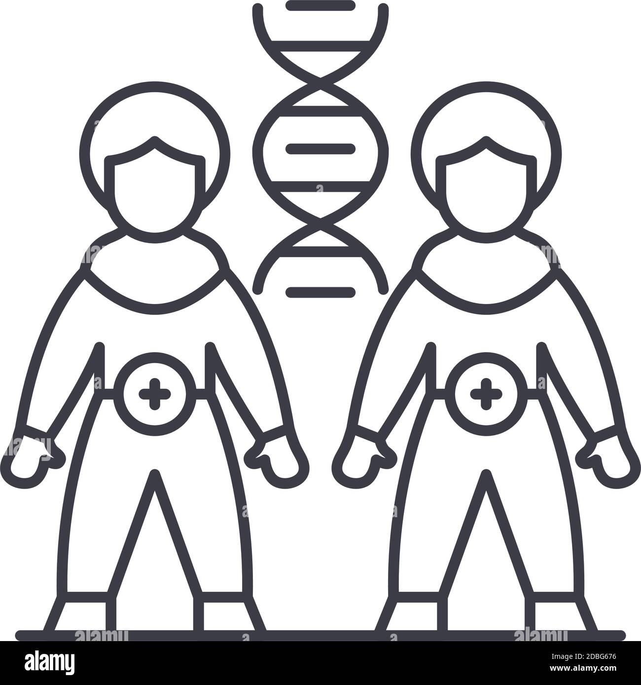 Cloning icon, linear isolated illustration, thin line vector, web ...