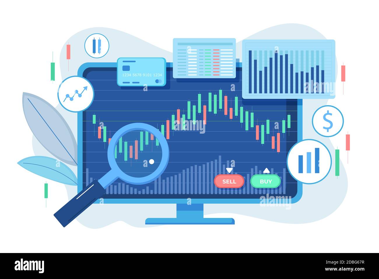 Stock exchange data concept Vector illustration Stock Vector Image ...
