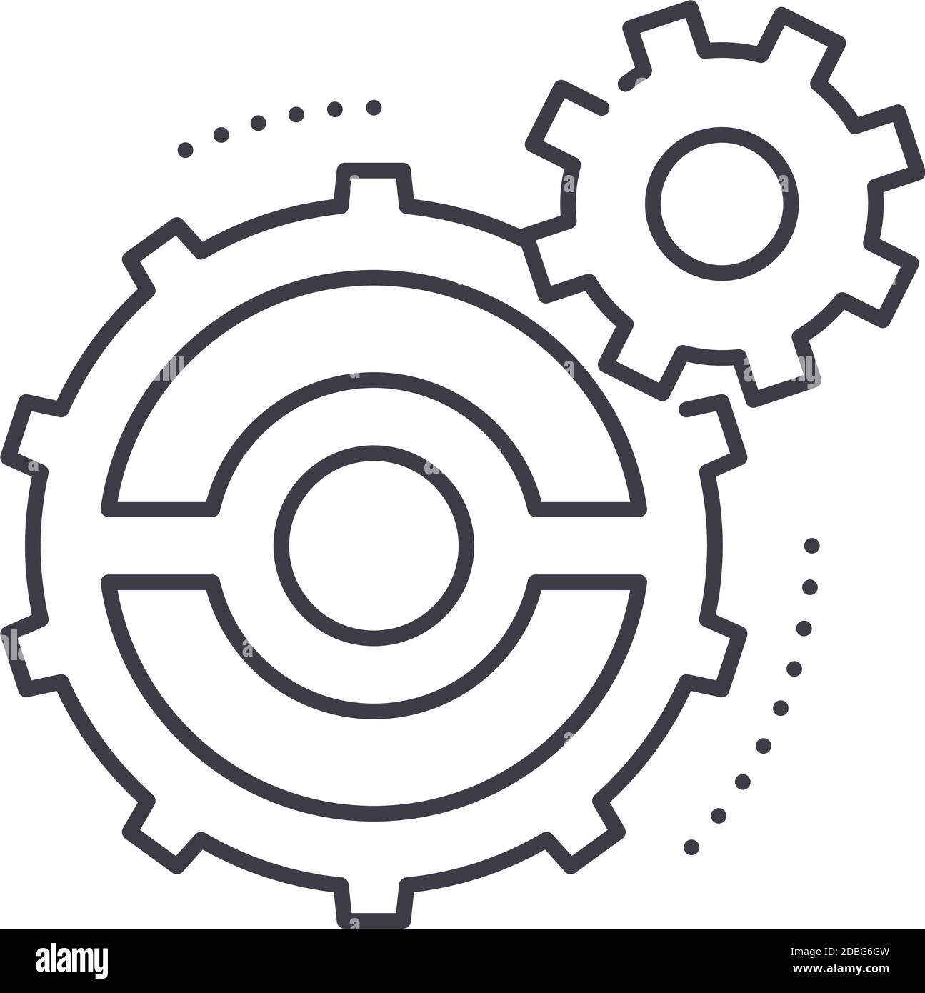 Cog icon, linear isolated illustration, thin line vector, web design ...