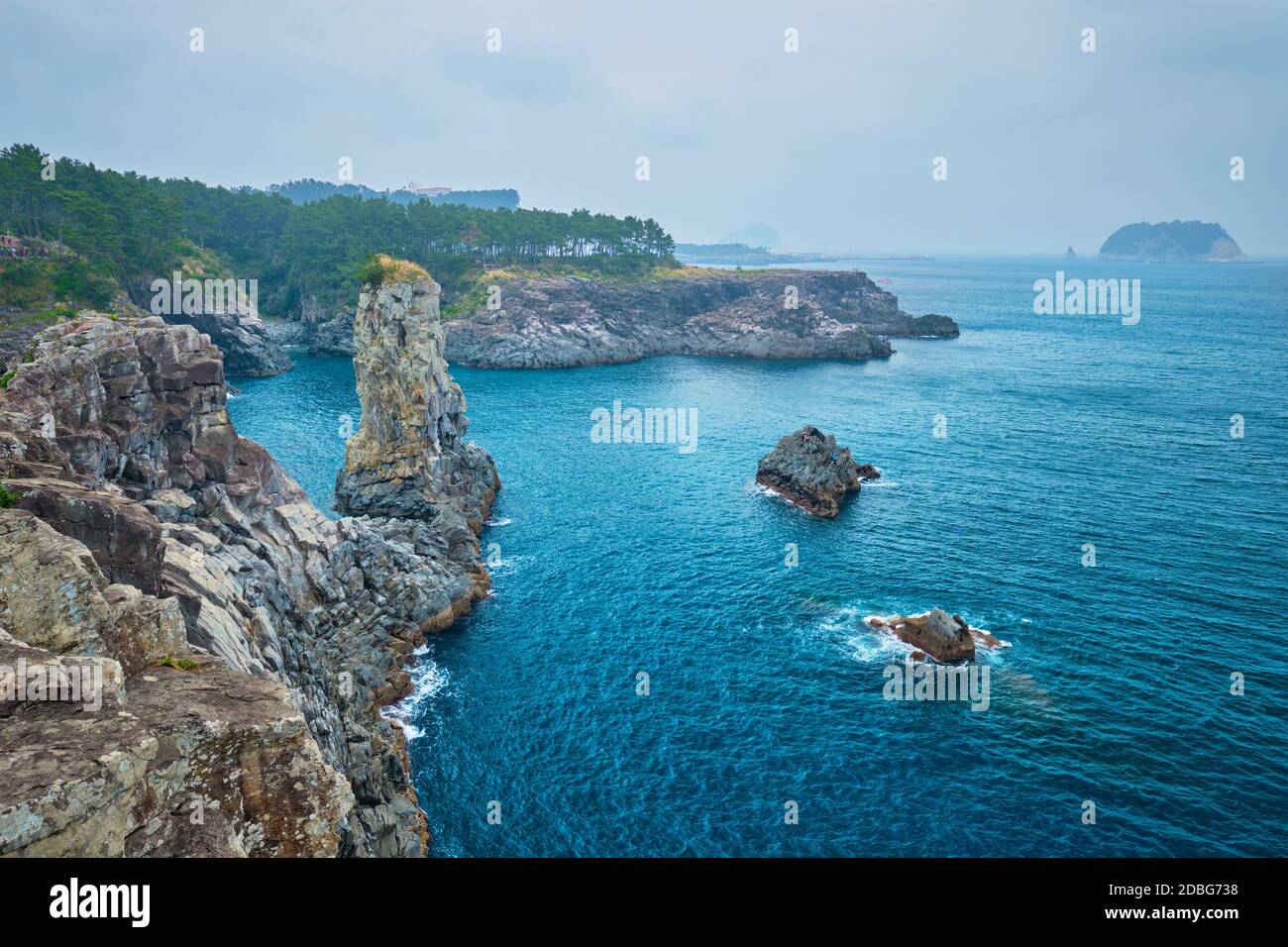 Oedolgae Rock tourist attraction, Jeju island, South Korea Stock Photo ...