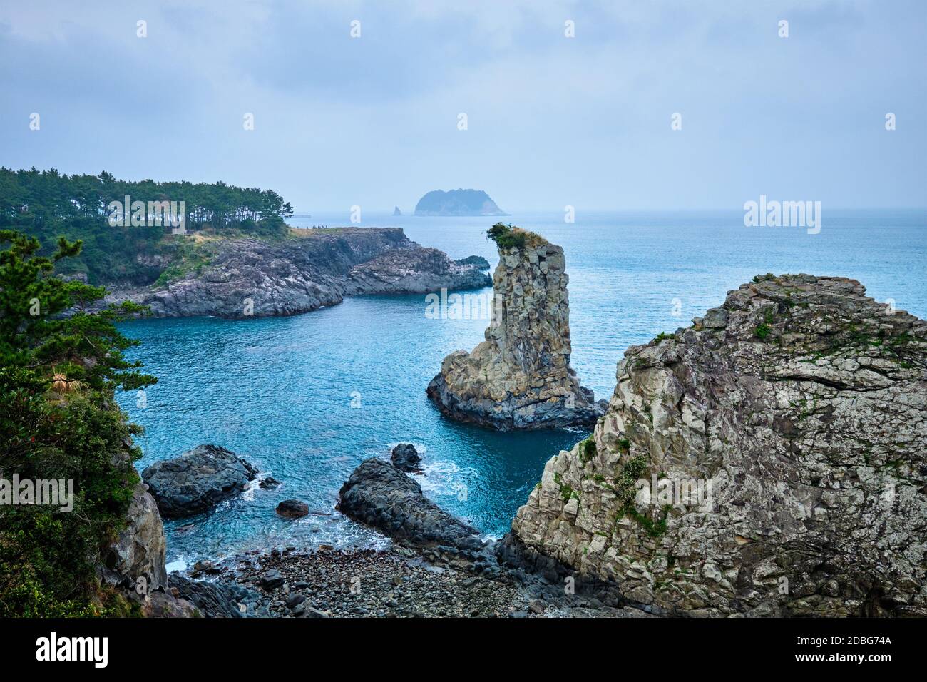 Oedolgae Rock tourist attraction, Jeju island, South Korea Stock Photo ...