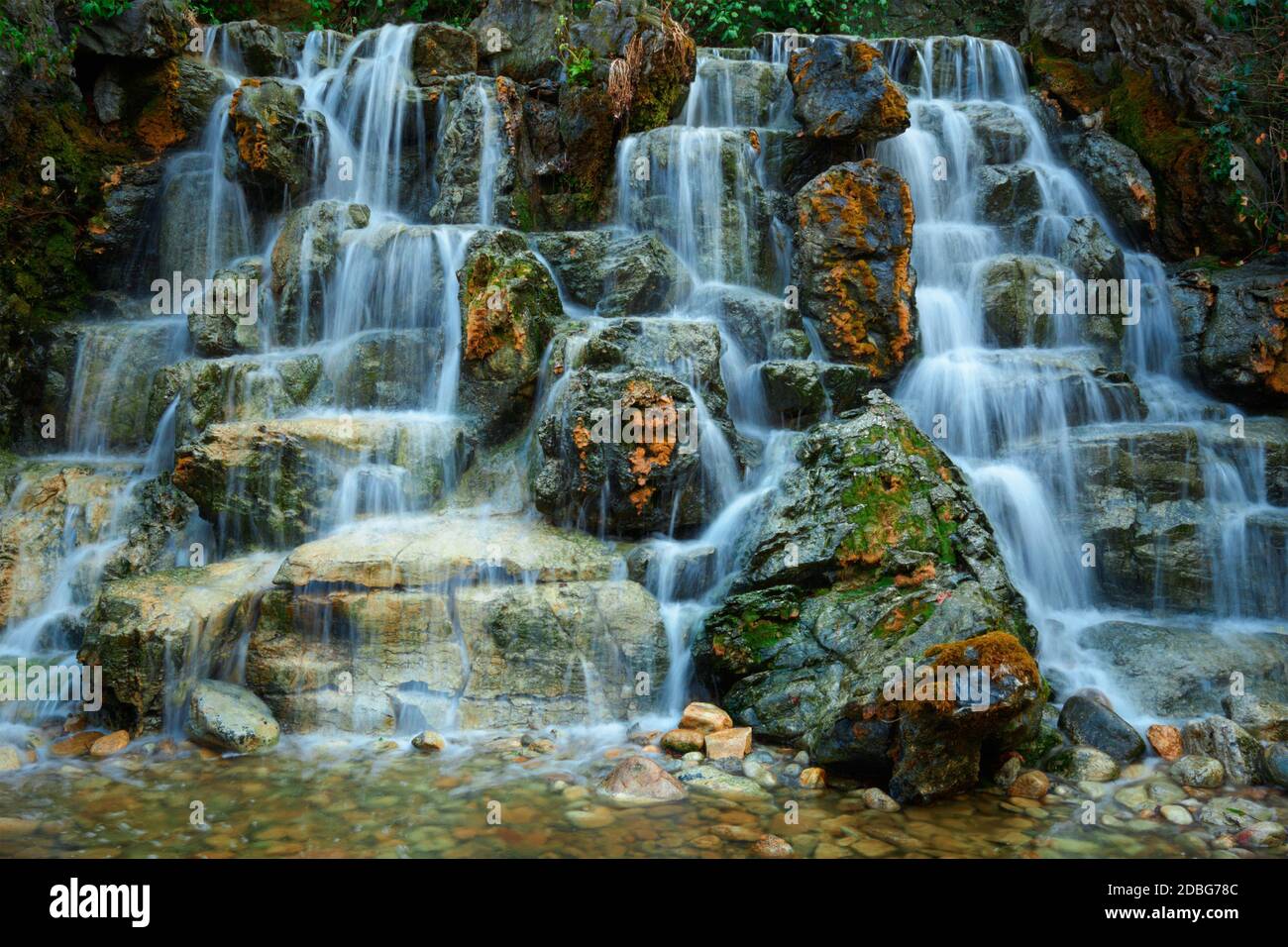 Small waterfall stream cascade. Seoul, South Korea Stock Photo - Alamy