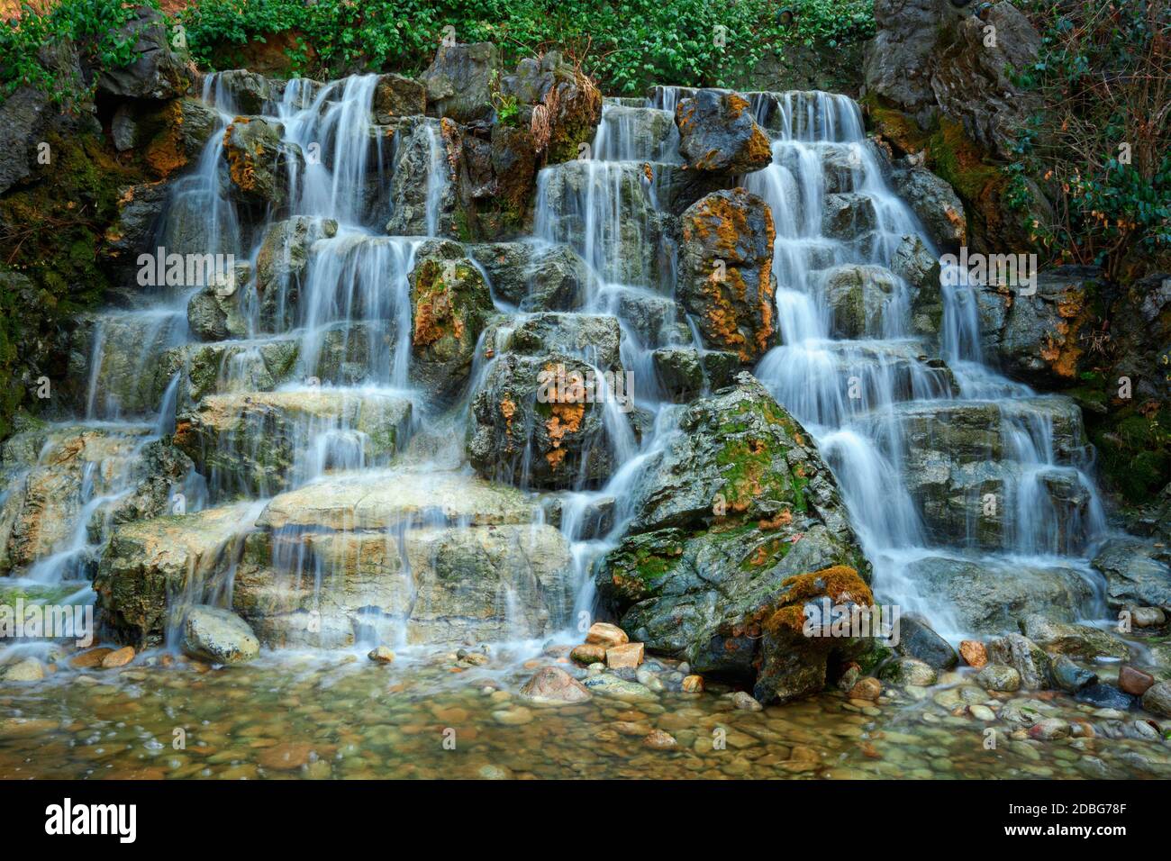 Small waterfall stream cascade. Seoul, South Korea Stock Photo - Alamy