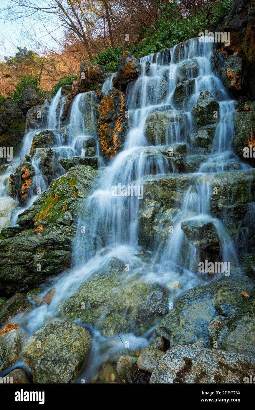 Small waterfall stream cascade. Seoul, South Korea Stock Photo - Alamy