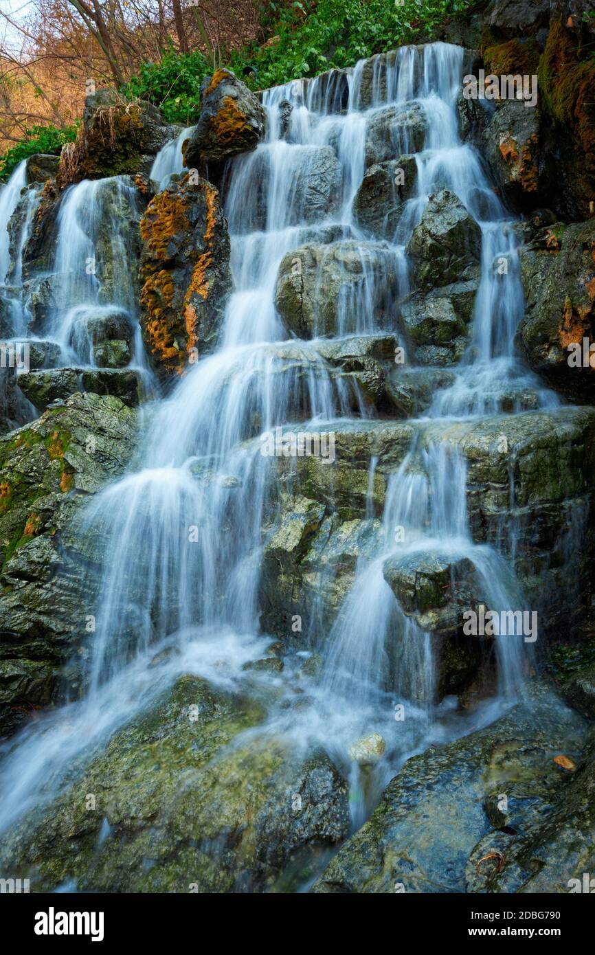 Small waterfall stream cascade. Seoul, South Korea Stock Photo - Alamy