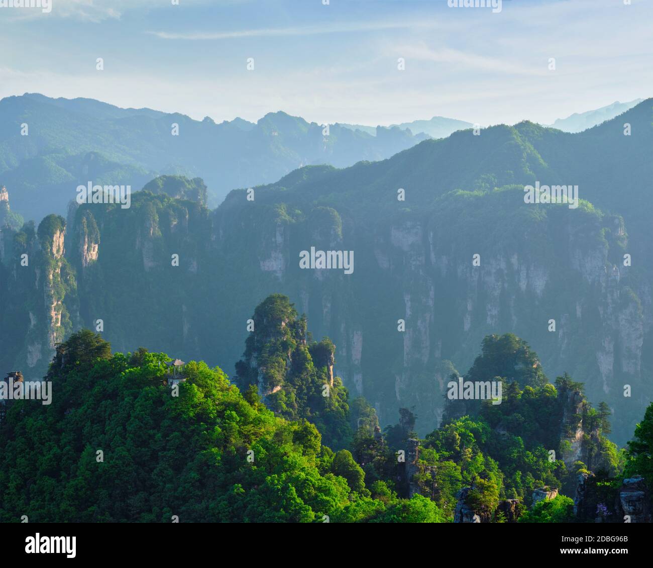 Famous tourist attraction of China - Zhangjiajie stone pillars cliff ...