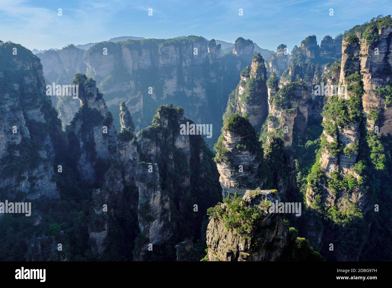 Famous tourist attraction of China - Zhangjiajie stone pillars cliff ...