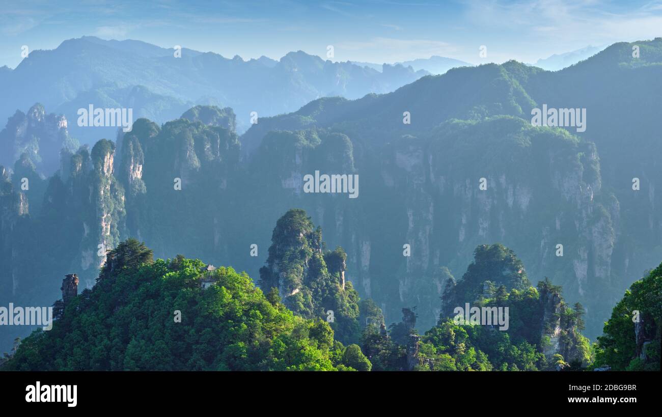 Famous tourist attraction of China - panorama of Zhangjiajie stone ...