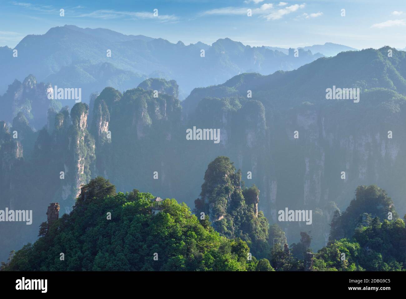 Famous tourist attraction of China - Zhangjiajie stone pillars cliff ...