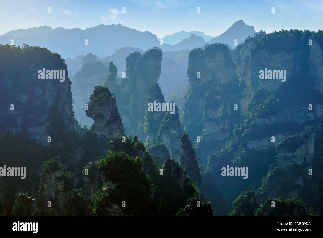 Famous tourist attraction of China - Zhangjiajie stone pillars cliff ...