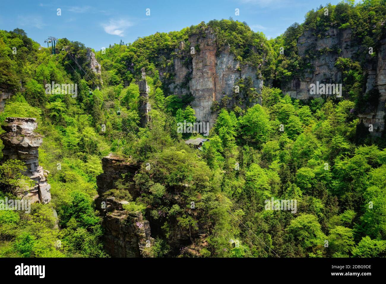 Famous tourist attraction of China - Zhangjiajie stone pillars cliff ...