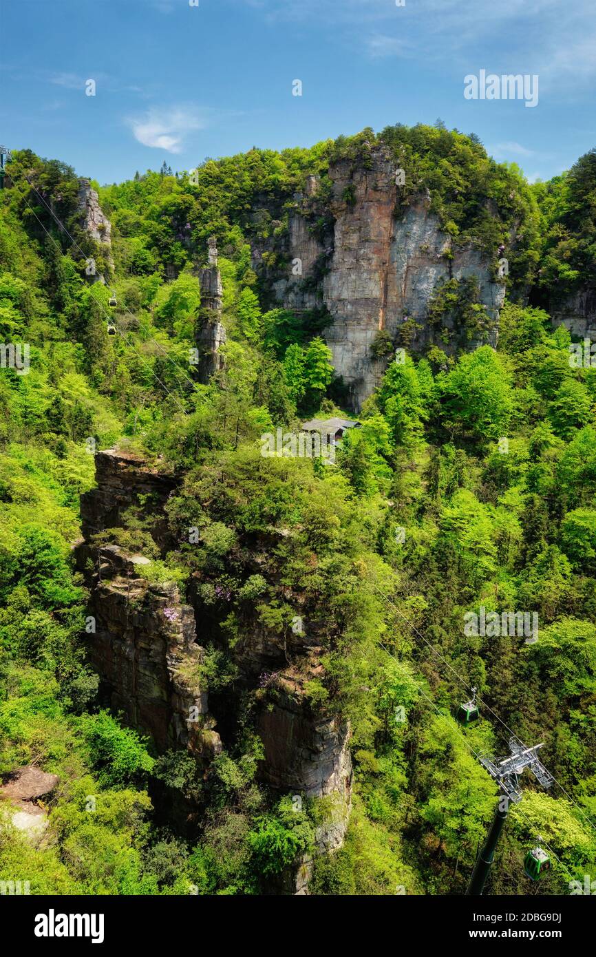 Famous tourist attraction of China - Zhangjiajie stone pillars cliff ...