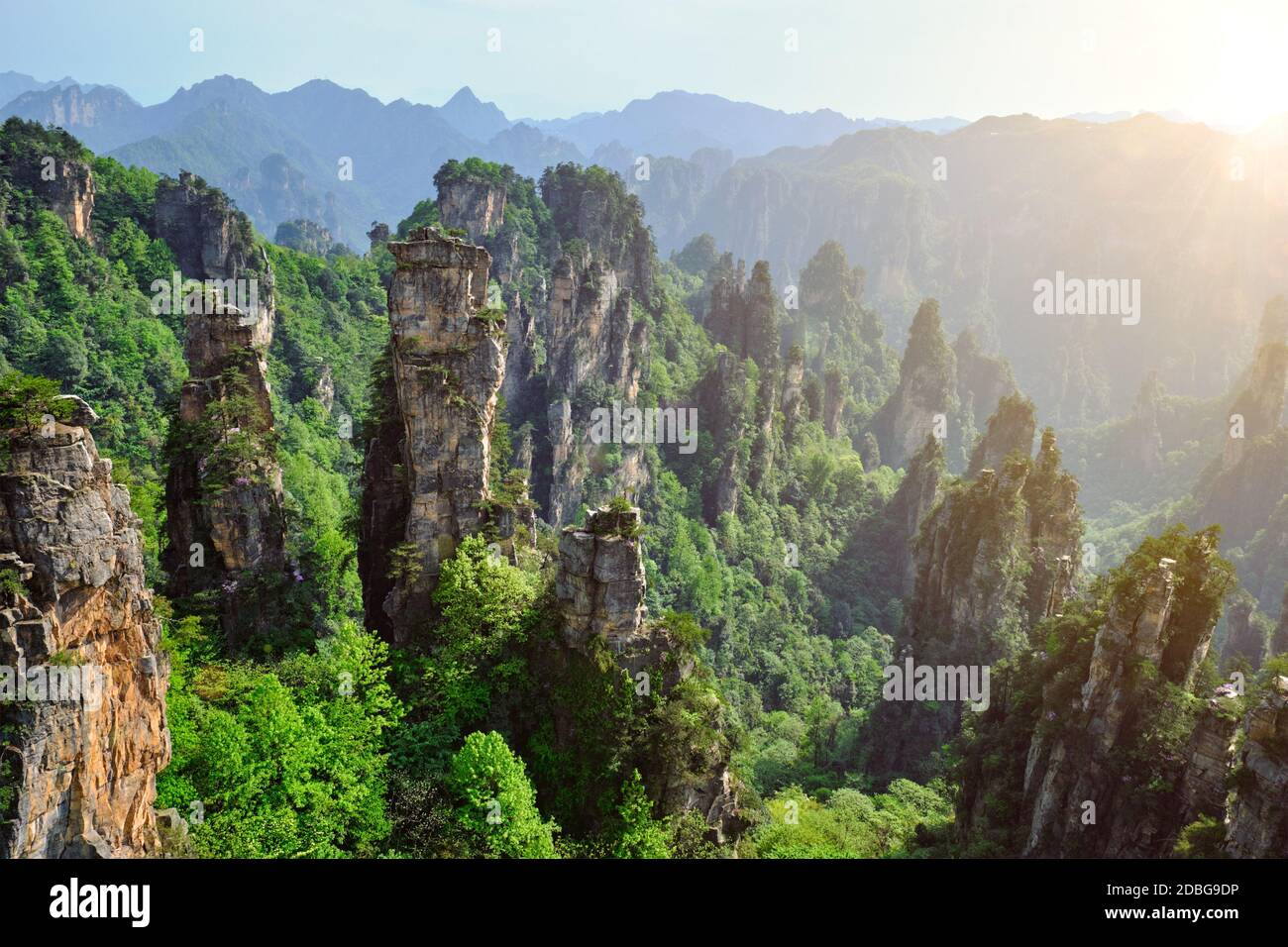Famous tourist attraction of China - Zhangjiajie stone pillars cliff ...