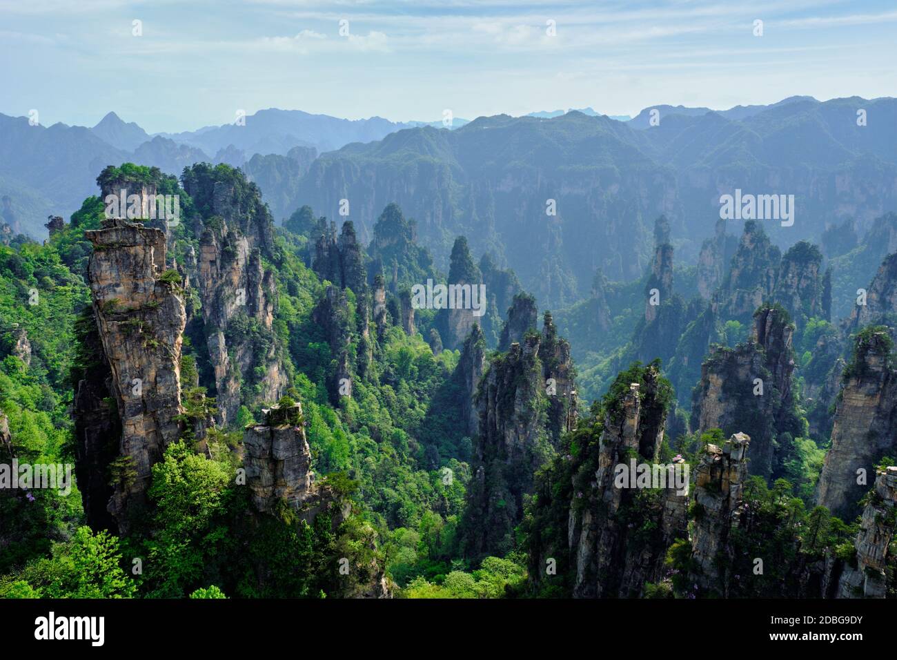 Famous tourist attraction of China - Zhangjiajie stone pillars cliff ...