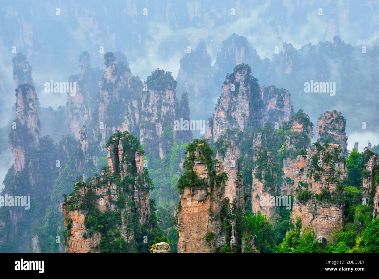 Famous tourist attraction of China - Zhangjiajie stone pillars cliff ...