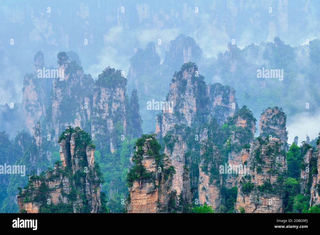 Famous tourist attraction of China - Zhangjiajie stone pillars cliff ...