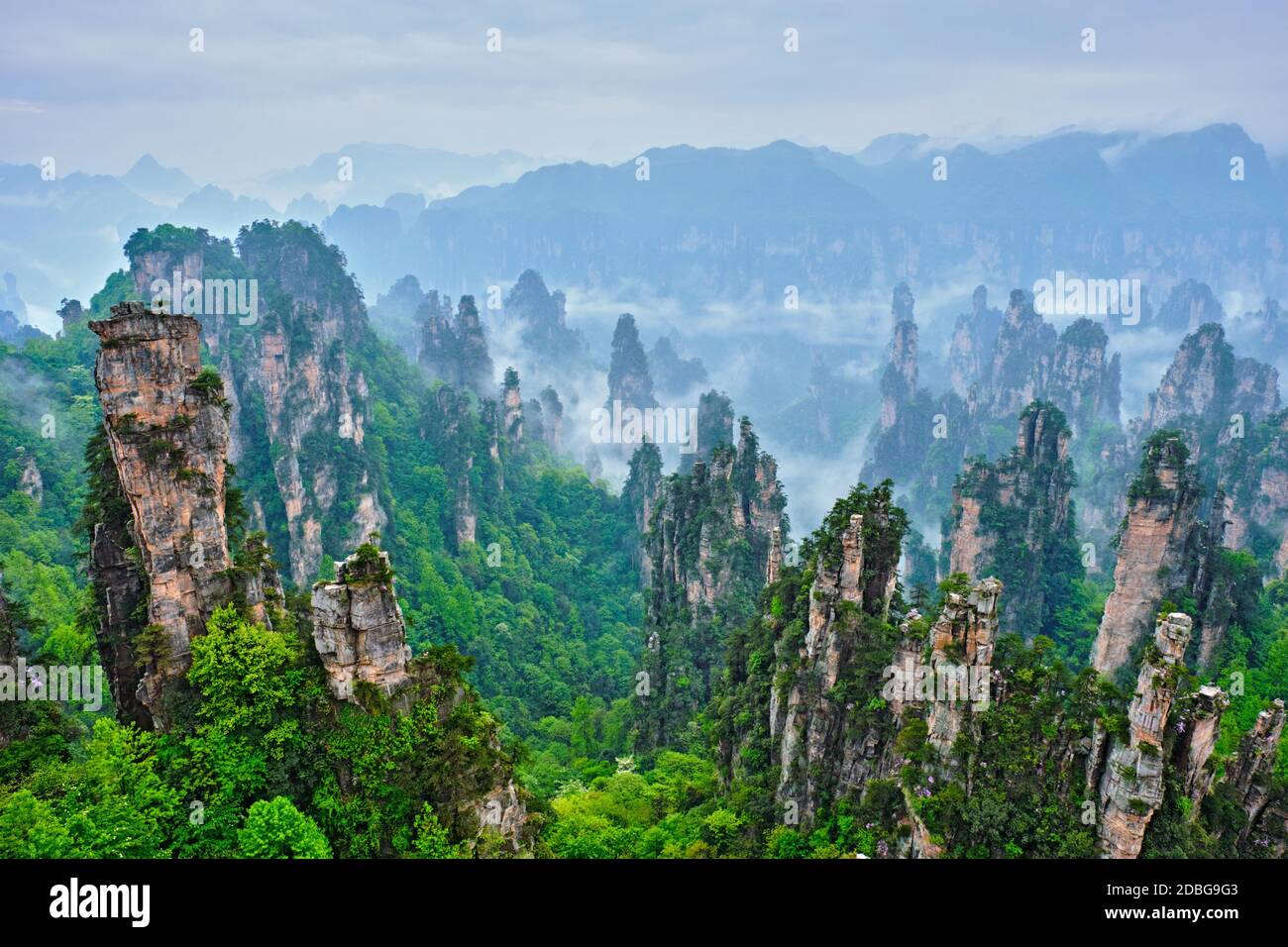 Famous tourist attraction of China - Zhangjiajie stone pillars cliff ...
