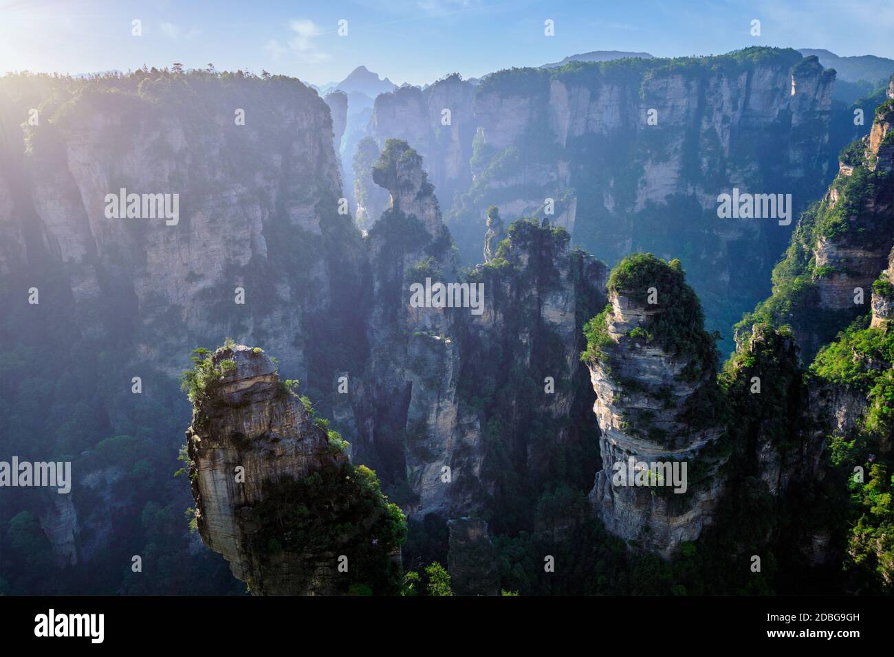 Famous tourist attraction of China - Zhangjiajie stone pillars cliff ...