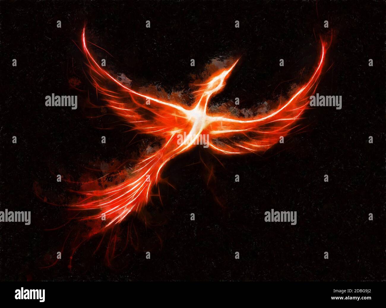 Flying phoenix bird as symbol of rebirth and new beginning Stock Photo ...