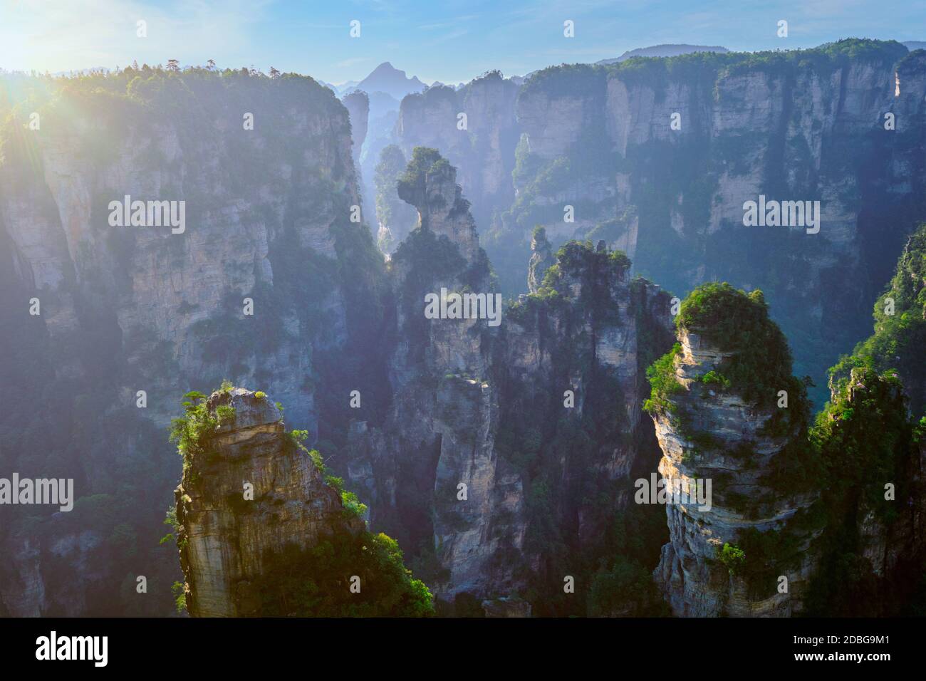 Famous tourist attraction of China - Zhangjiajie stone pillars cliff ...