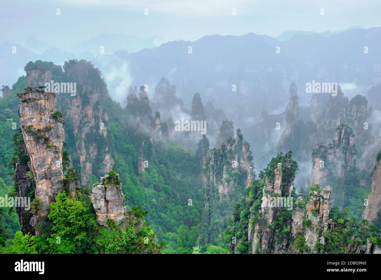 Famous tourist attraction of China - Zhangjiajie stone pillars cliff ...