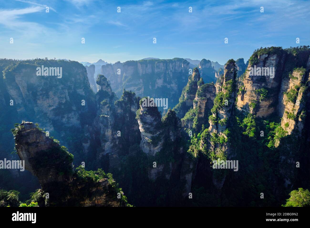 Famous tourist attraction of China - Zhangjiajie stone pillars cliff ...